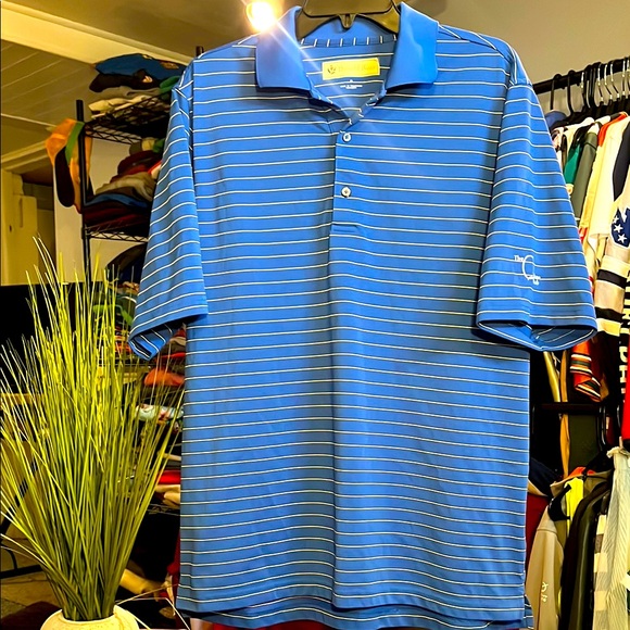 Donald Ross | Shirts | Donald Ross Blue Striped Golf Polo Shirt | Poshmark
